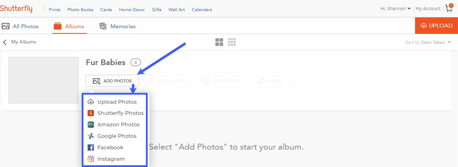 Organizing Shutterfly Photos
