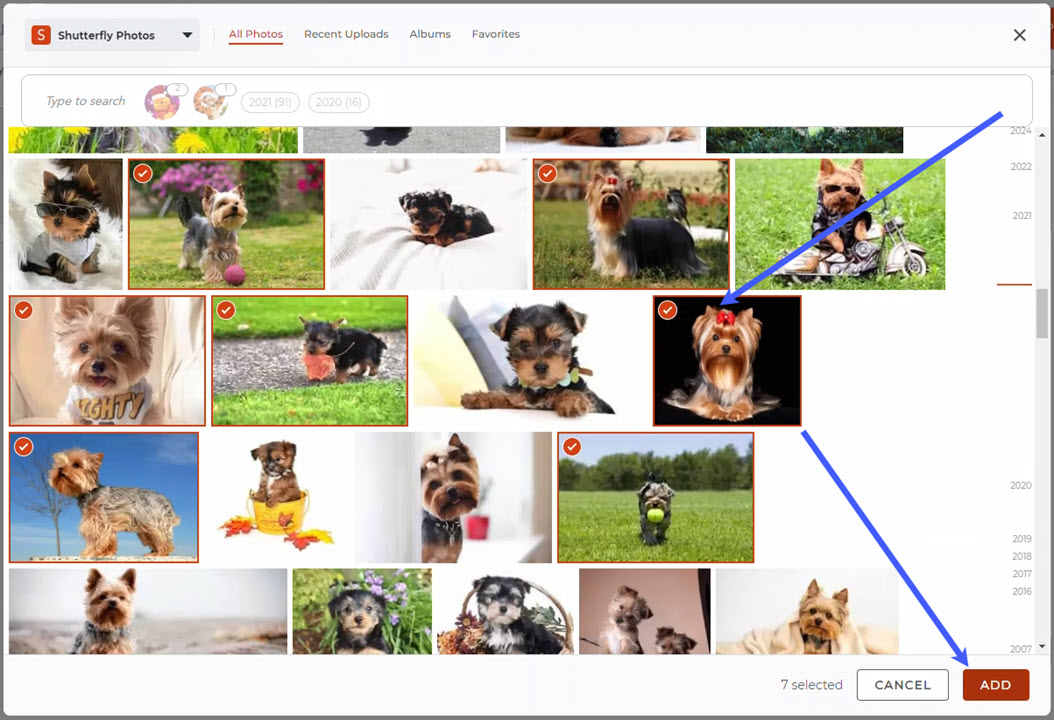 Organizing Shutterfly Photos
