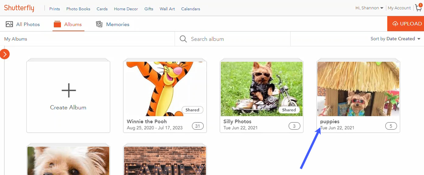 Organizing Shutterfly Photos