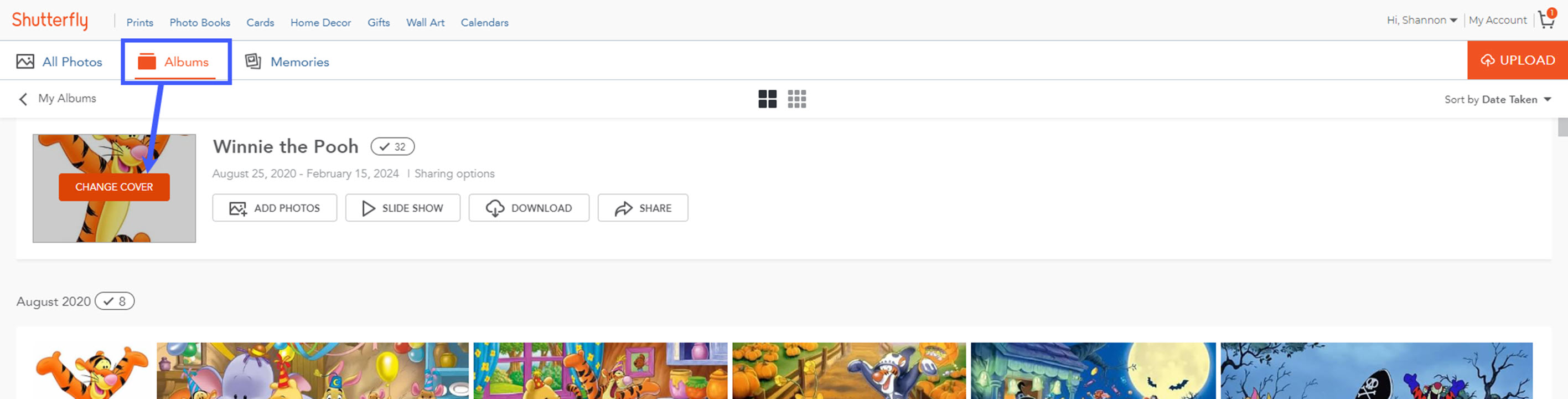 Organizing Shutterfly Photos